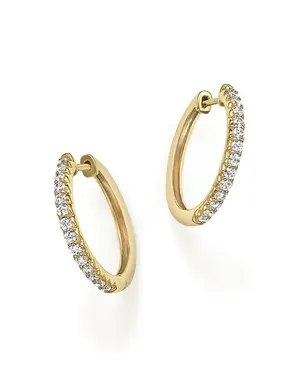 BLOOMINGDALE'S Diamond Hoop Earrings In 14K Yellow Gold