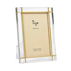 TIZO Lucite Frame With Gold Tone Inlay, 5 X 7 - Lucite/gold