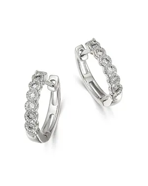 Bloomingdale'S Diamond Huggie Hoop Earrings - White