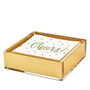 TIZO Lucite Tone Cocktail Napkin Tray - Gold