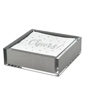 TIZO Lucite Tone Cocktail Napkin Tray - Silver