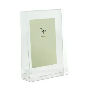 TIZO Crystal Glass Pyramid Shape Frame, 4 X 6 - Clear