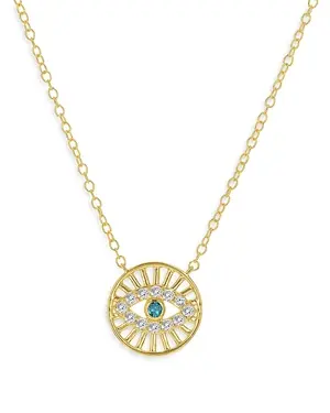 Bloomingdale'S Diamond Evil Eye Medallion Necklace - Gold