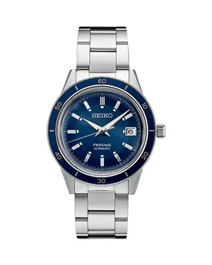 SEIKO Presage Watch, 40.8mm - Blue/silver