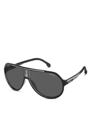 Carrera Eyewear Aviator Shield Sunglasses 64mm Black/gray Solid
