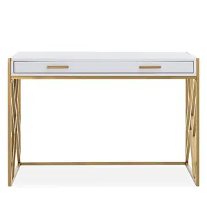 SAFAVIEH Elaine 1 Drawer Desk - White/gold
