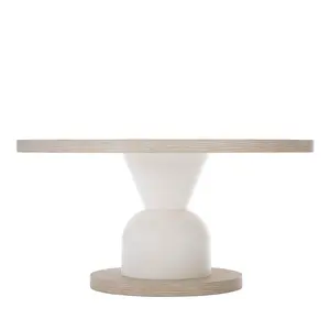 BERNHARDT Solaria Round Table - Light Wood/white