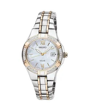 SEIKO Diamond Solar Watch, 29mm - Silver