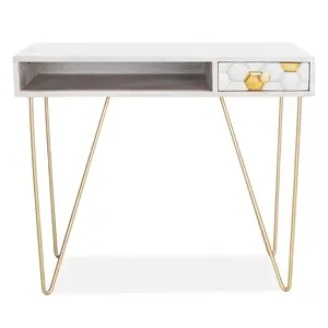 SAFAVIEH Raveena One Drawer Desk - Gold