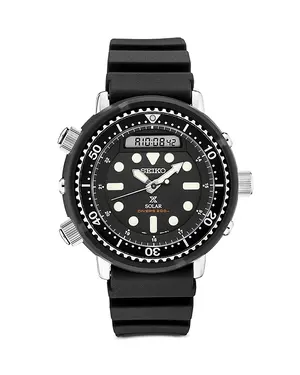 SEIKO Prospex Solar Hybrid Diver Watch, 47.8mm - Black