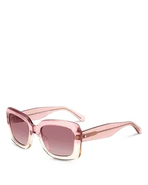 Kate Spade New York Bellamy Rectangular Sunglasses, 52mm - Pink/pink Gradient