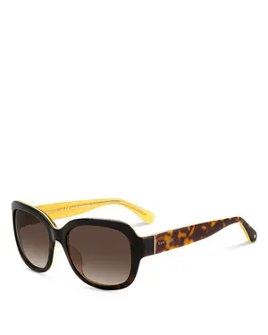Kate Spade New York Layne Rectangular Sunglasses Havana/brown Gradient
