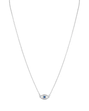 Aqua Sterling Evil Eye Pendant Necklace