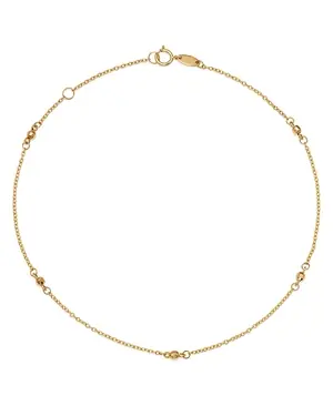 MOON & MEADOW 14k Yellow Beaded Anklet - Gold