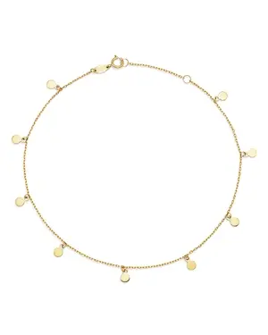 MOON & MEADOW Disk Charm Anklet In 14k Yellow - Gold