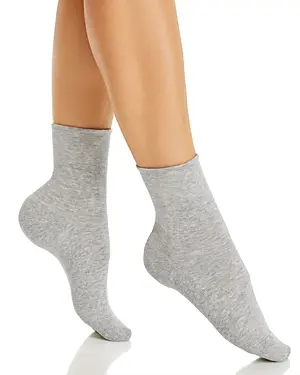 Hue Sporty Shortie Sneaker Socks Light Charcoal Heather