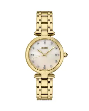 SEIKO Diamond Watch - Cream/gold