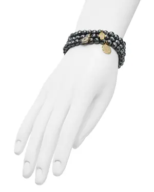 Aqua Beaded Bracelets In Sterling Silver