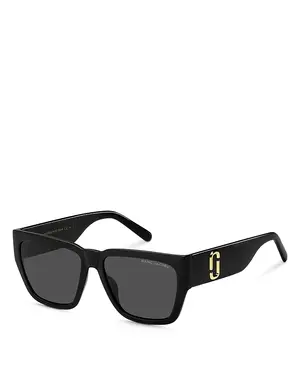 Marc Jacobs Rectangular Sunglasses - Black/gray Solid