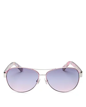 Kate Spade New York Kate Spade New York Dalia Aviator Sunglasses, 58mm Pink/purple Gradient