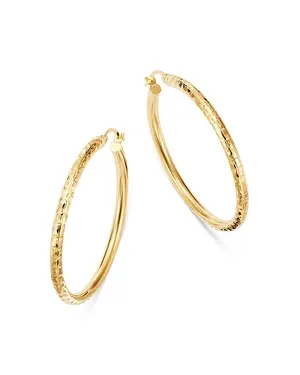 Bloomingdale'S Diamond-cut Hoop Earrings - Gold