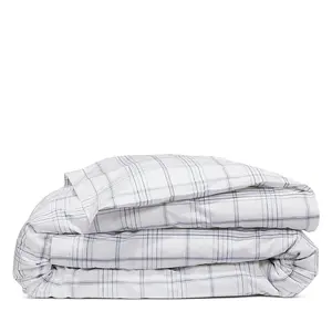 MATOUK August Plaid Duvet Cover, Full/queen - Navy