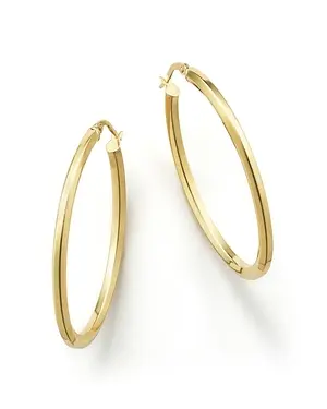 Bloomingdale'S 14k Yellow Oval Hoop Earrings - Gold