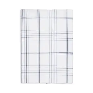 MATOUK August Plaid Fitted Sheet, Queen - Navy