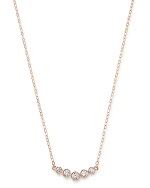 Bloomingdale'S Diamond Bar Station Necklace In 14k Rose Gold - White/rose Gold