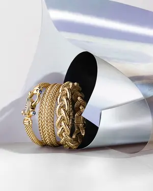 Bloomingdale'S 14k Yellow 3-row Link Bangle
