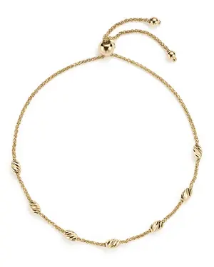 Bloomingdale'S 14k Yellow Beaded Wheat Chain Bracelet - Gold