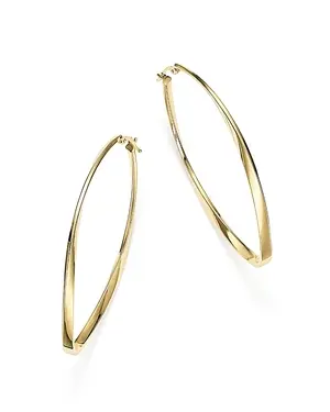 Bloomingdale'S 14k Yellow Twisted Oval Hoop Earrings - Gold