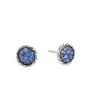 John Hardy Classic Chain Sapphire Stud Earrings
