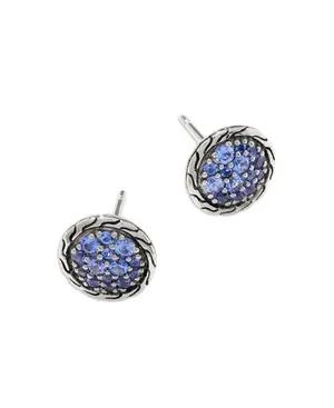 John Hardy Classic Chain Sapphire Stud Earrings