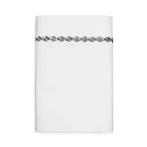 MATOUK Ivins Embroidered Flat Sheet, Full/queen - Exclusive White/silver
