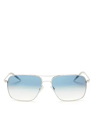 Oliver Spencer Clifton Navigator 58mm Sunglasses - Silver/clear Gradient Blue