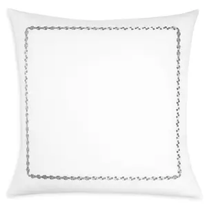 MATOUK Ivins Embroidered Euro Sham Exclusive - White/silver