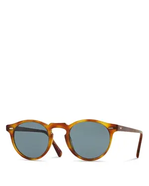 Oliver Spencer Gregory Peck Round Sunglasses, 47mm - Light Brown