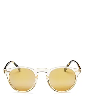 Oliver Spencer Oliver Peoples Gregory Peck Round Sunglasses, 47mm Yellow