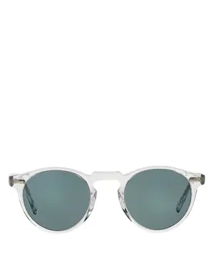 Oliver Spencer Oliver Peoples Gregory Peck Mirrored Sunglasses, 47mm Clear/blue Mirrored Solid
