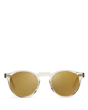 Oliver Spencer Oliver Peoples Gregory Peck Mirrored Sunglasses, 47mm Clear/gold Mirrored Solid