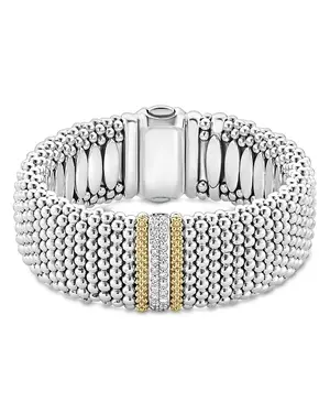 Lagos 18k Gold And Sterling Silver Diamond Bracelet - White/silver