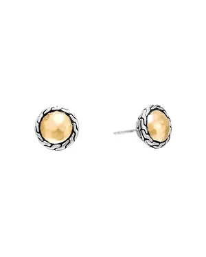 John Hardy Classic Chain Round Stud Earrings - Gold/silver