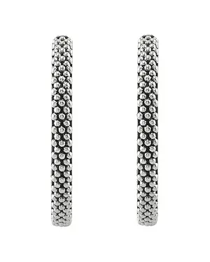 Lagos Sterling Caviar Hoop Earrings