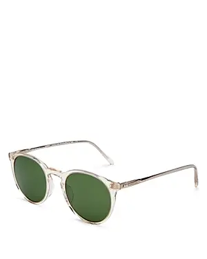 Oliver Spencer O'Malley Round Sunglasses, 48mm Beige/brown Solid