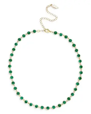 Ettika Bezel Choker Necklace - Green