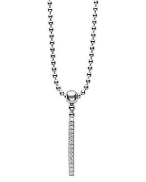 Lagos Sterling Silver Diamond Pendant Necklace - White/silver