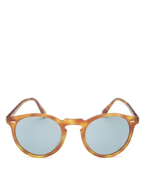 Oliver Spencer Oliver Peoples Gregory Peck Round Sunglasses, 50mm Havana/blue