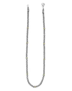 Lagos 18k Gold And Sterling Silver Caviar Mini Rope Necklace