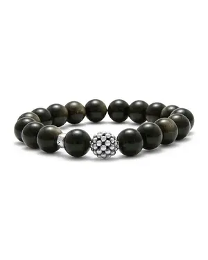 Lagos Caviar Ball Beaded Bracelet - Obsidian